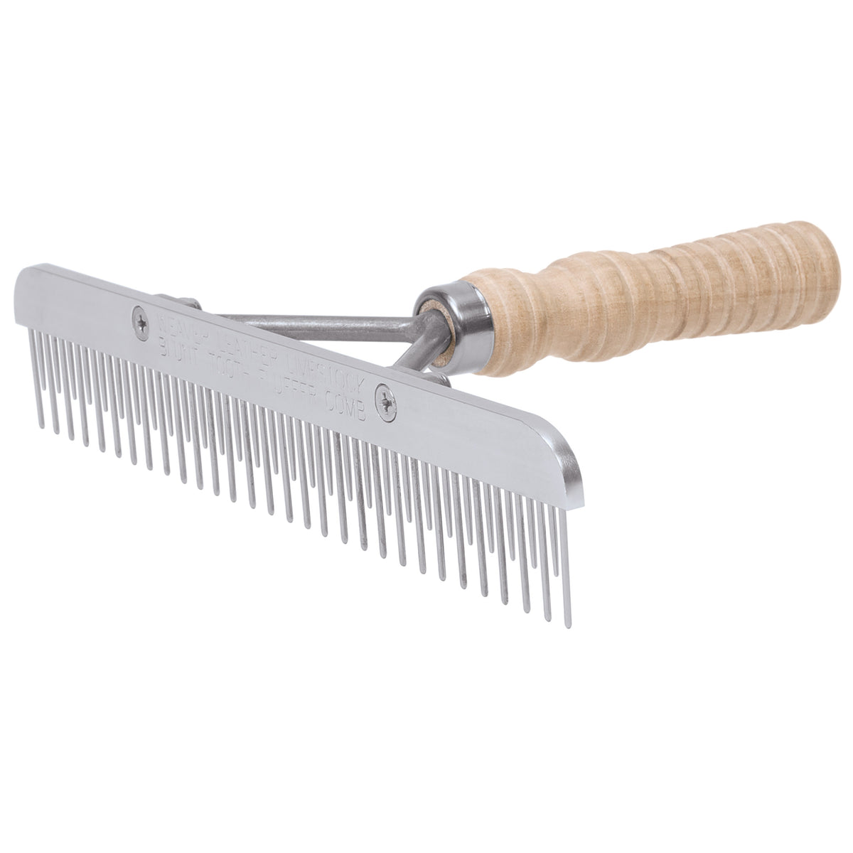 Stainless Steel Blunt Tooth Fluffer Comb with Wood Handle - Weaver ...