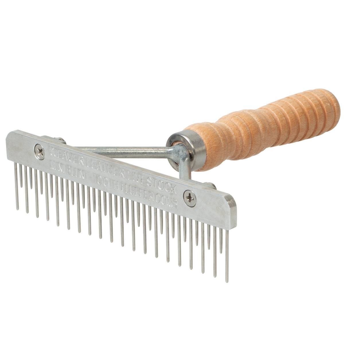 Mini Fluffer Comb, Wood Handle, Stainless Steel Blade - Weaver Livestock